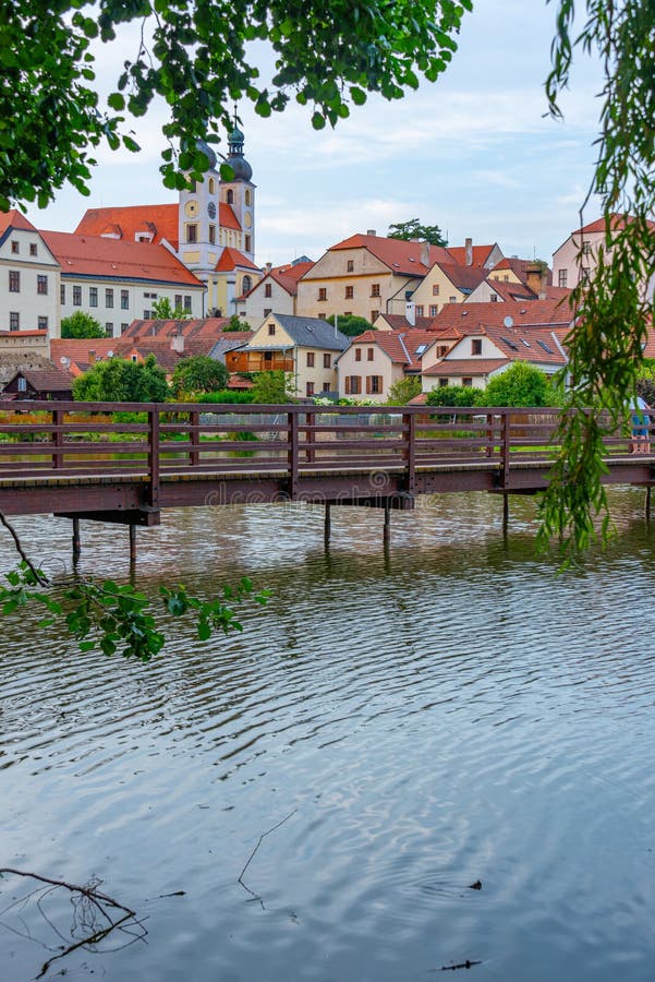Reflection of Telc Castle in Czech Republic Stock Image - Image of ...