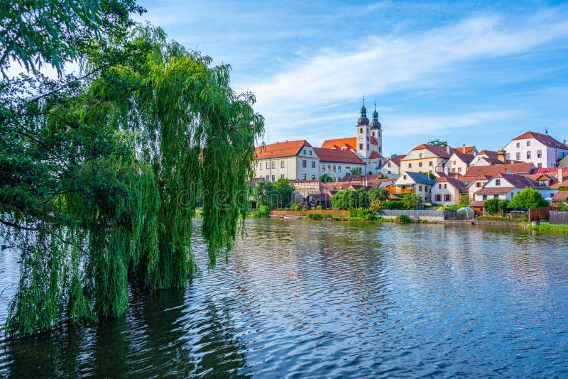 Reflection of Telc Castle in Czech Republic Stock Photo - Image of park ...
