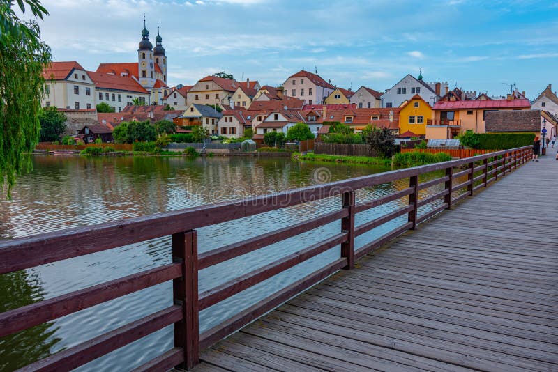 Reflection of Telc Castle in Czech Republic Stock Image - Image of ...