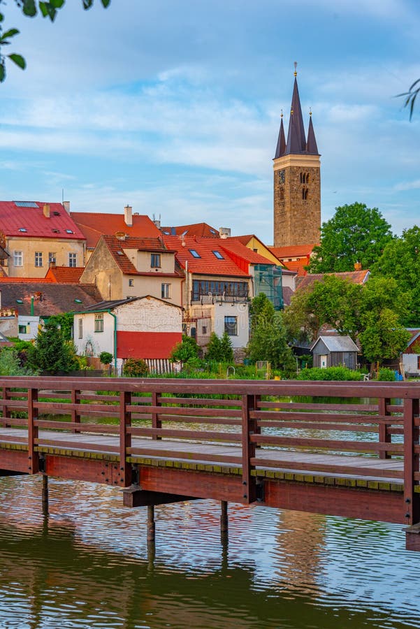 Reflection of Telc Cityscape in Czech Republic Stock Image - Image of ...