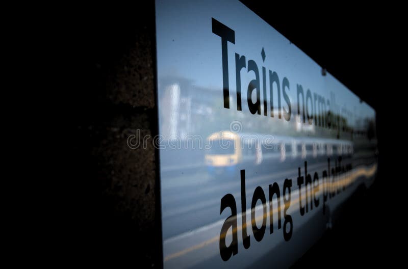 Reflection of Train Arriving Kensington Rail Station Stock Photo ...