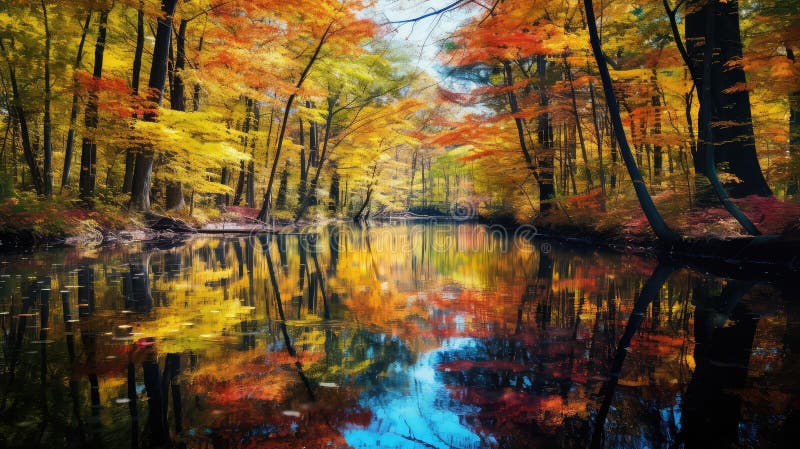 Reflection tree water stock photo. Image of scenery - 369644042