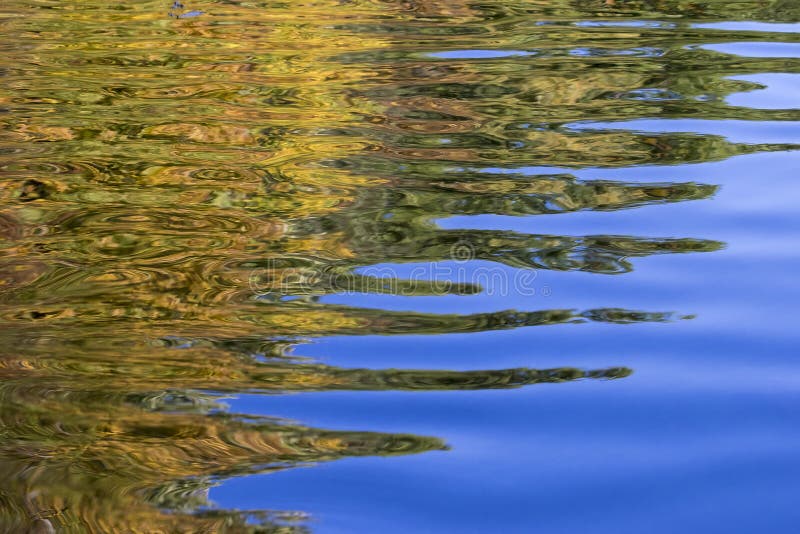 Reflection of Trees on an Autumn River Stock Image - Image of leaves ...