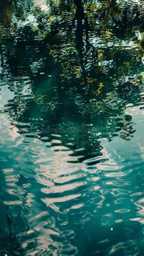 Reflection of Trees on Rippled Water Surface Stock Image - Image of ...