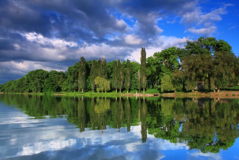 Reflection of Trees in the River Stock Photo - Image of view ...