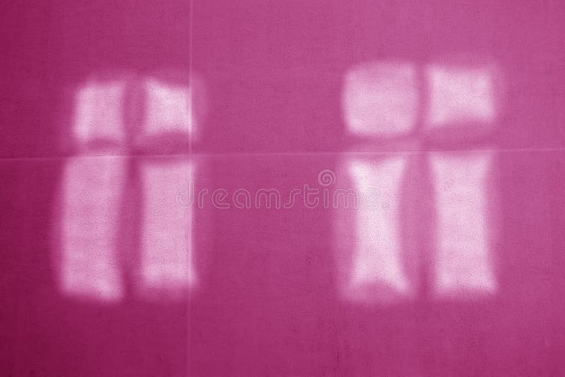 Reflection of Two Windows on Pink Cement Wall Stock Photo - Image of ...