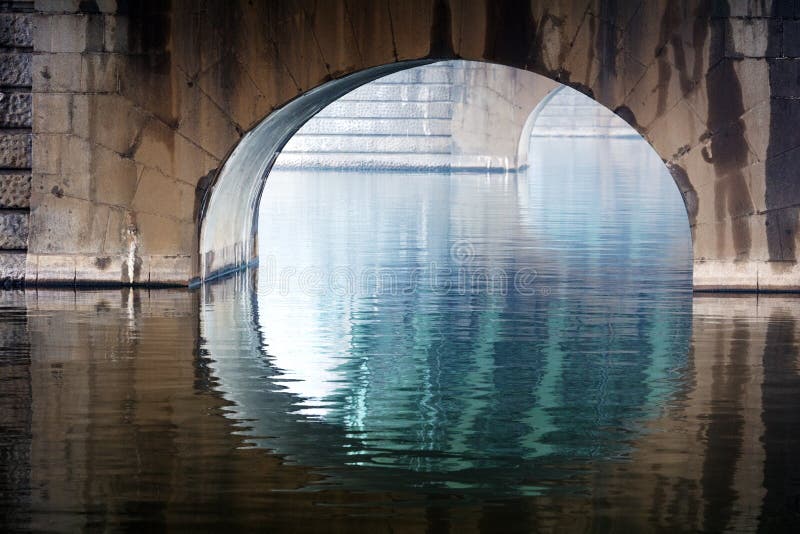 Reflection Under the Bridge, Prague Stock Image - Image of ancient ...