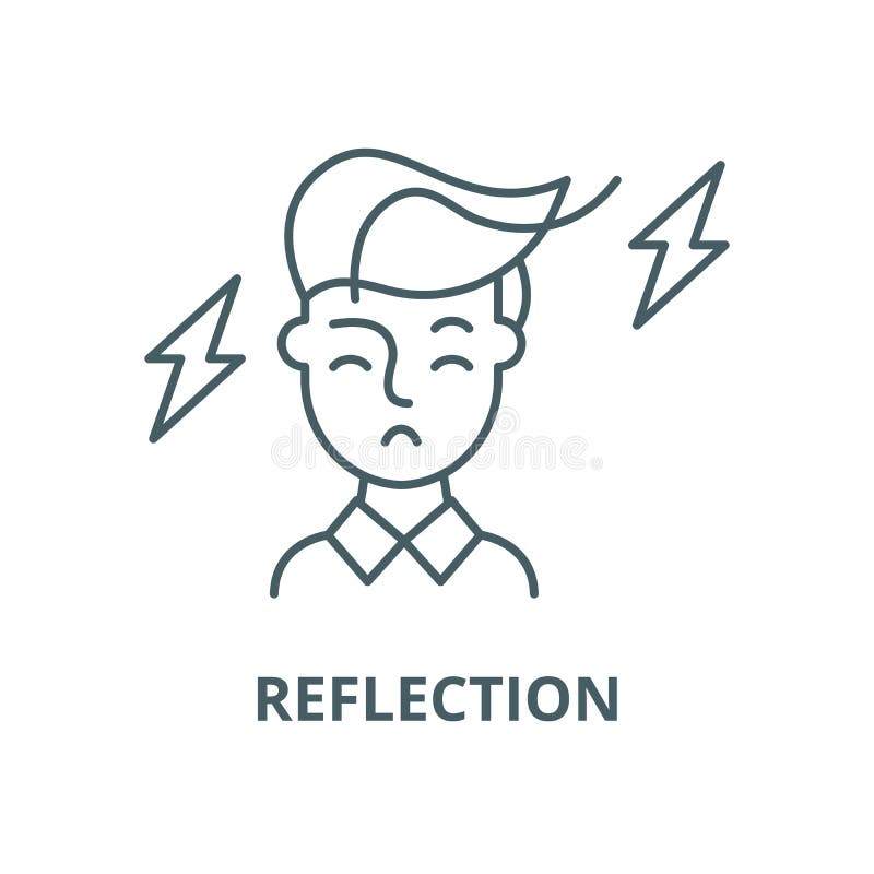 Reflection Vector Line Icon, Linear Concept, Outline Sign, Symbol Stock ...