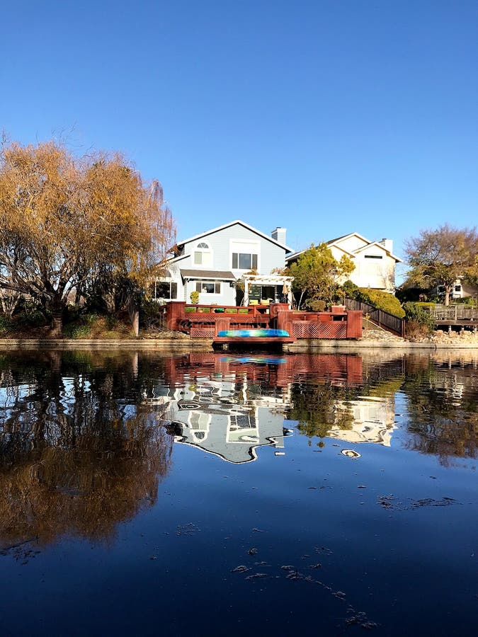Reflection in the Water Alameda City Stock Image - Image of water ...
