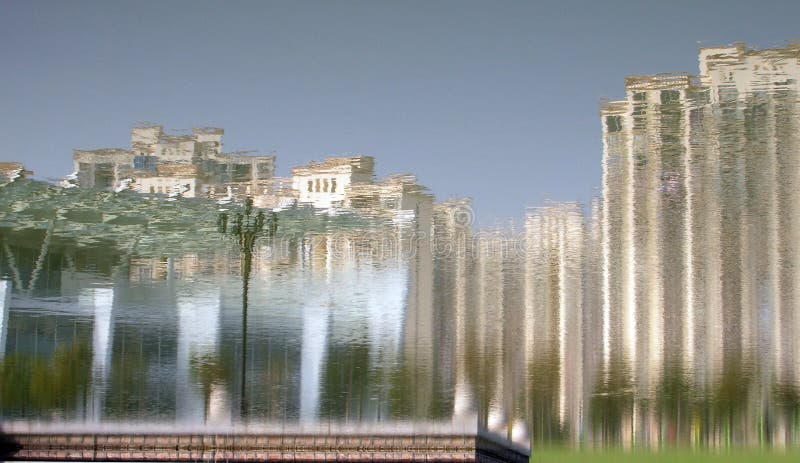 The Reflection in the Water of the Building Stock Photo - Image of ...