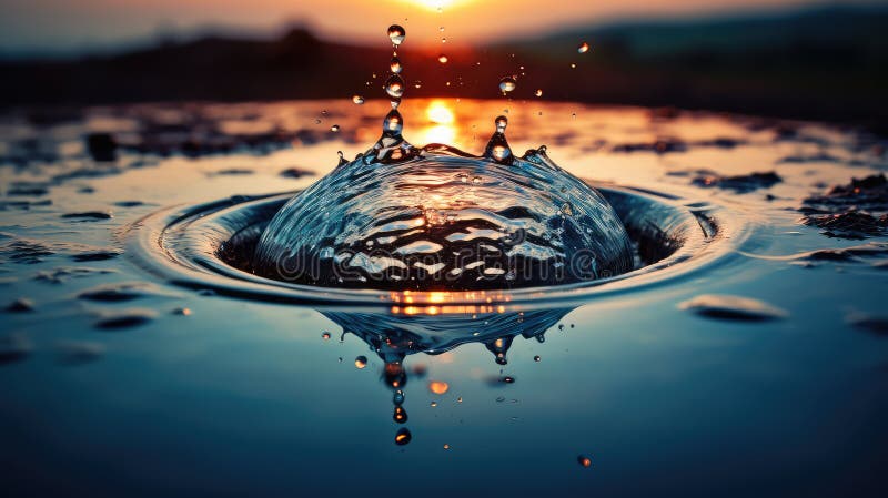 Reflection Water Drop Splash Stock Illustration - Illustration of ...