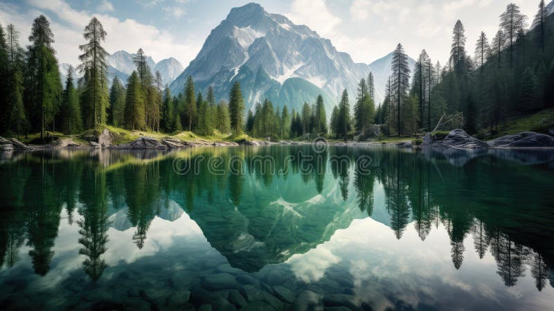 Reflection water stock illustration. Illustration of unspoiled - 372385964