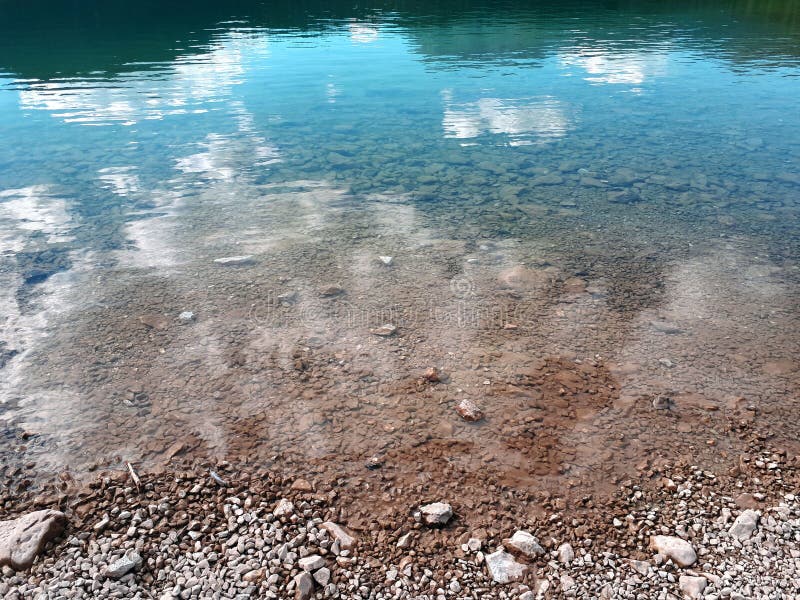 Reflection on the Water on the Lake Surface. Abstract Wave Reflection ...