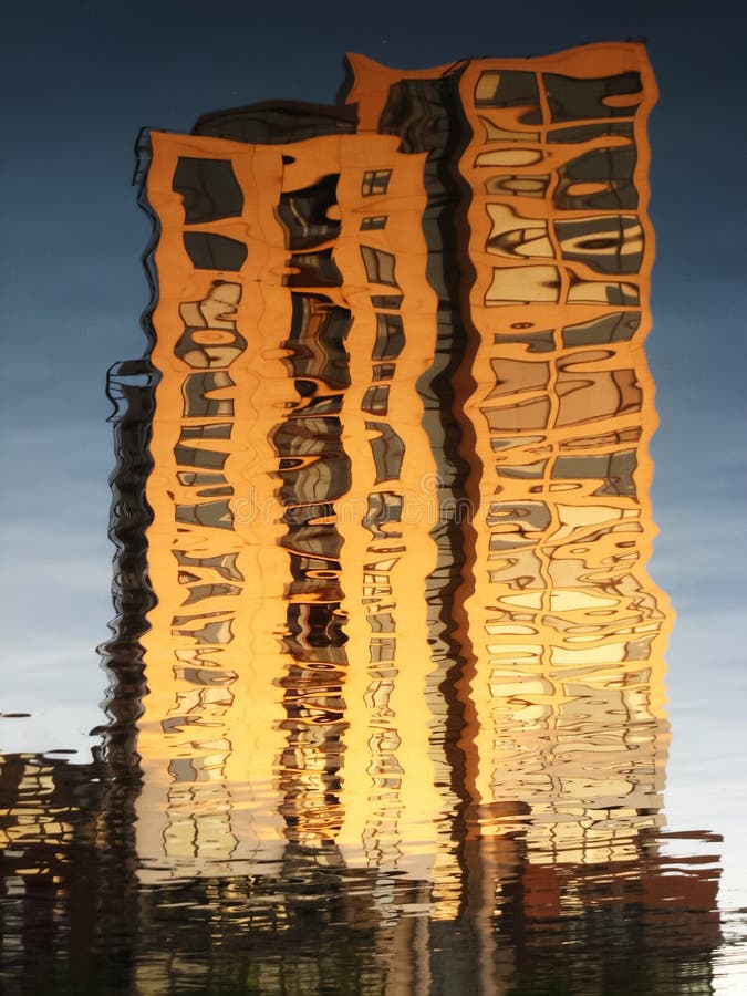 Reflection on Water of a Modern Building. Dublin. Ireland Stock Image ...