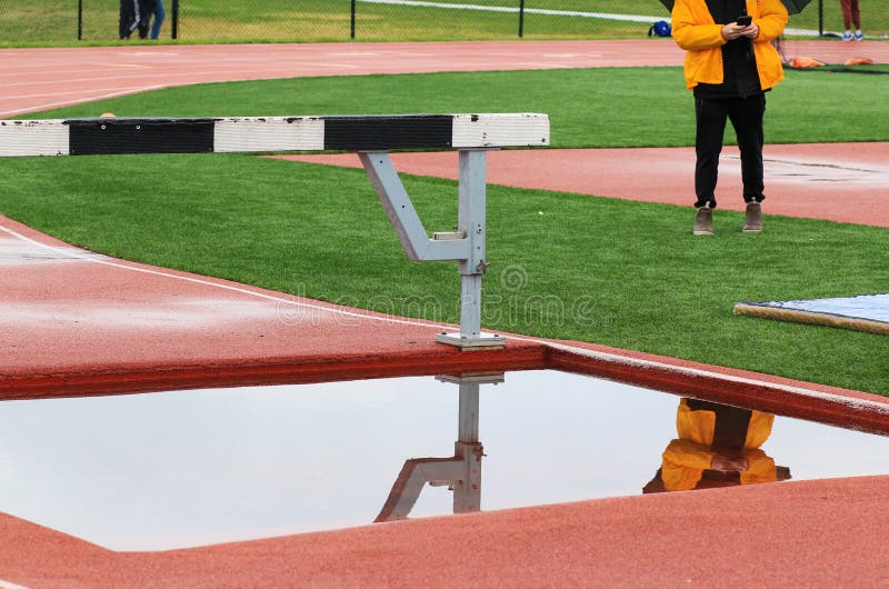 Reflection in the Water of a Track Steeplechase Water Pit Stock Image ...