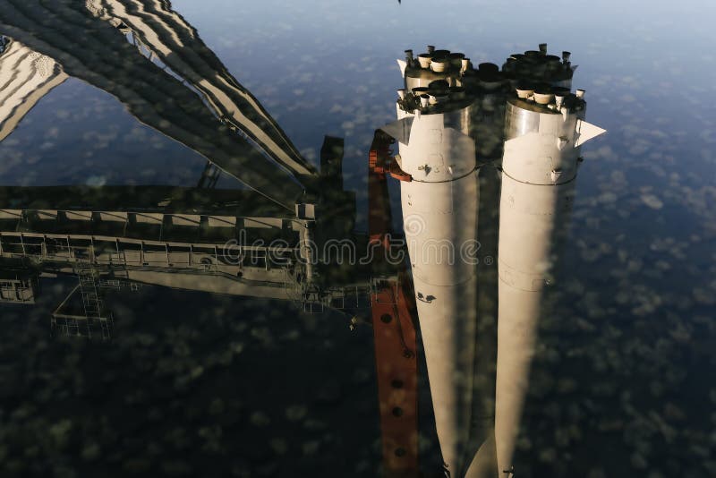 The Reflection in the Water White Rocket Editorial Photography - Image ...