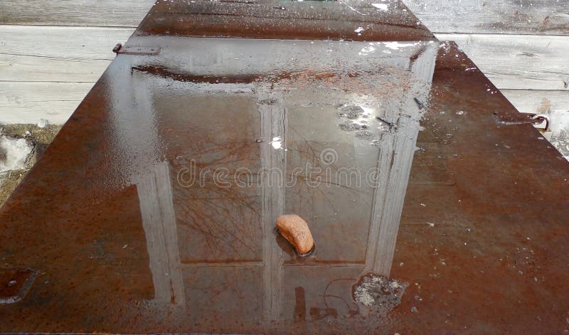 Reflection in the Water Window with a White Frame. Stock Photo - Image ...