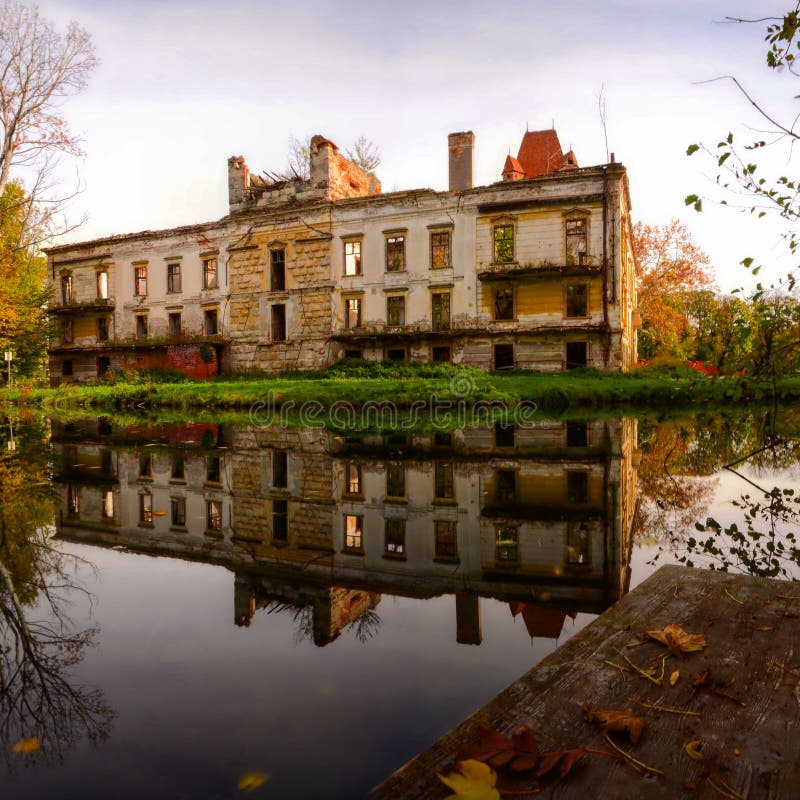 Reflection, Waterway, Water, Water Castle Stock Image - Image of pond ...