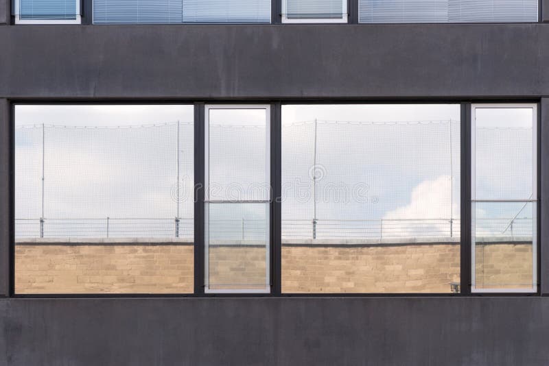 Reflection in the Window of a Modern Office Building Stock Image ...
