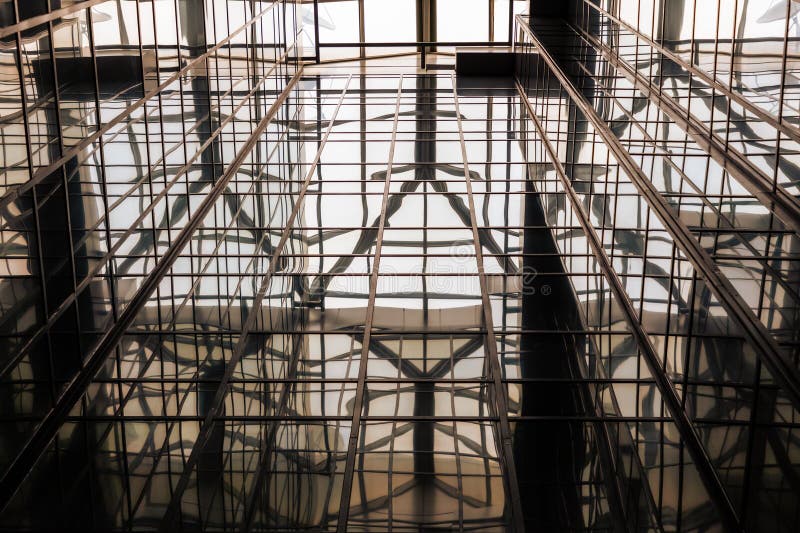 Reflection in the Windows of a Modern Office Building, Abstract ...