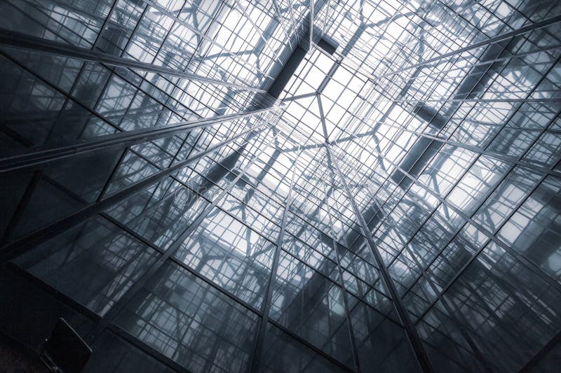 Reflection in the Windows of a Modern Office Building, Abstract ...