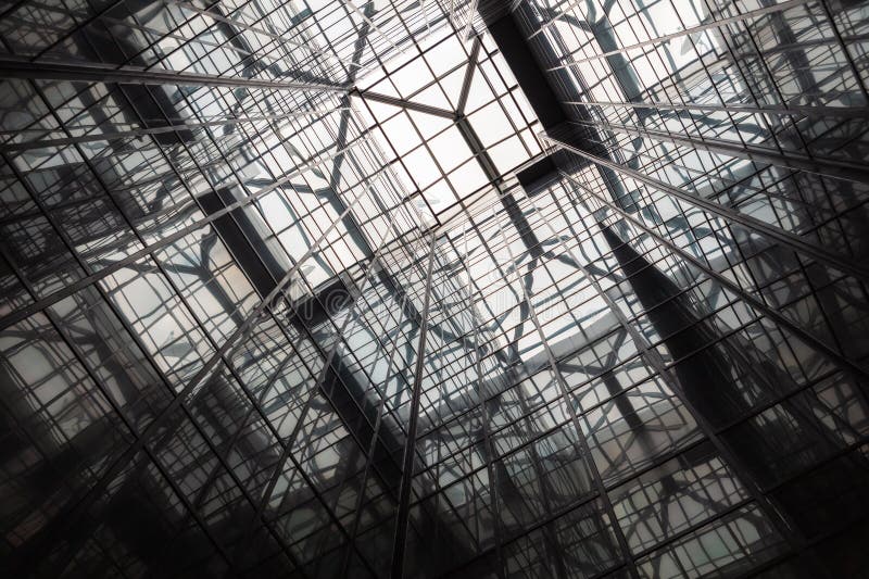 Reflection in the Windows of a Modern Office Building, Abstract ...