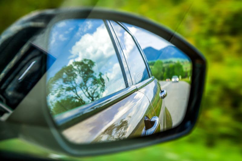 Reflection in wing mirror stock photo. Image of side - 100953438