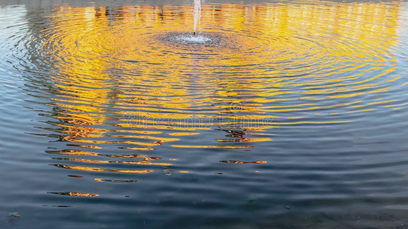 Reflection of Yellow Building on the Surface of Water Stock Image ...