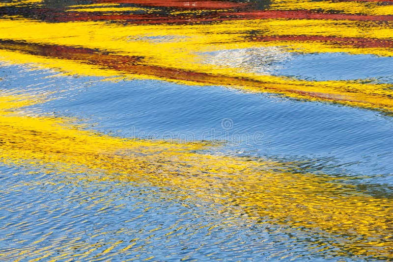 Reflection of Yellow Ferry Color. Stock Image - Image of outdoors ...