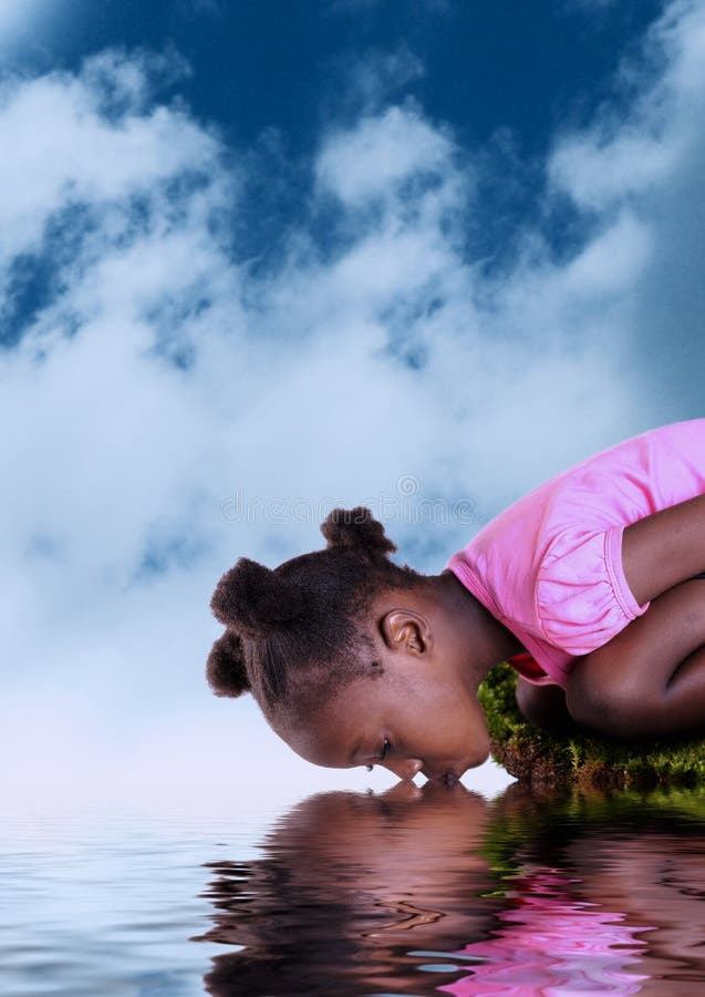 Girl Looking At Her Reflection Stock Photo - Image of colors, county ...