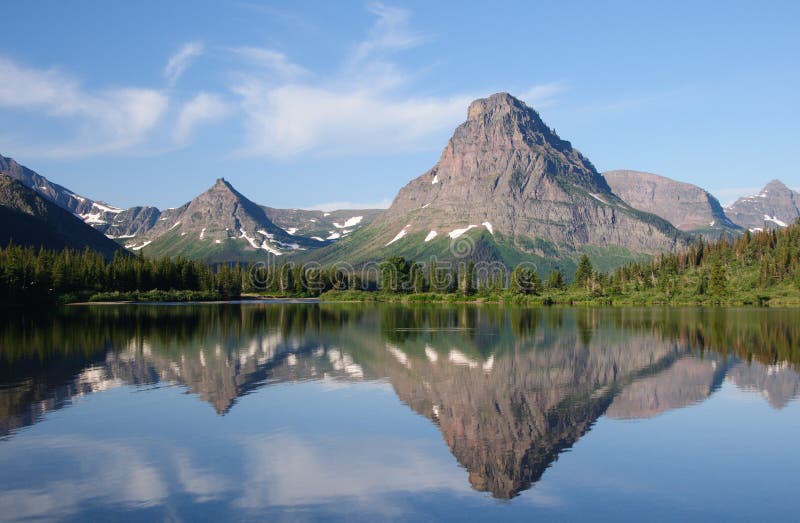 Reflections in an Alpine Lake Stock Image - Image of outdoors, glacier ...