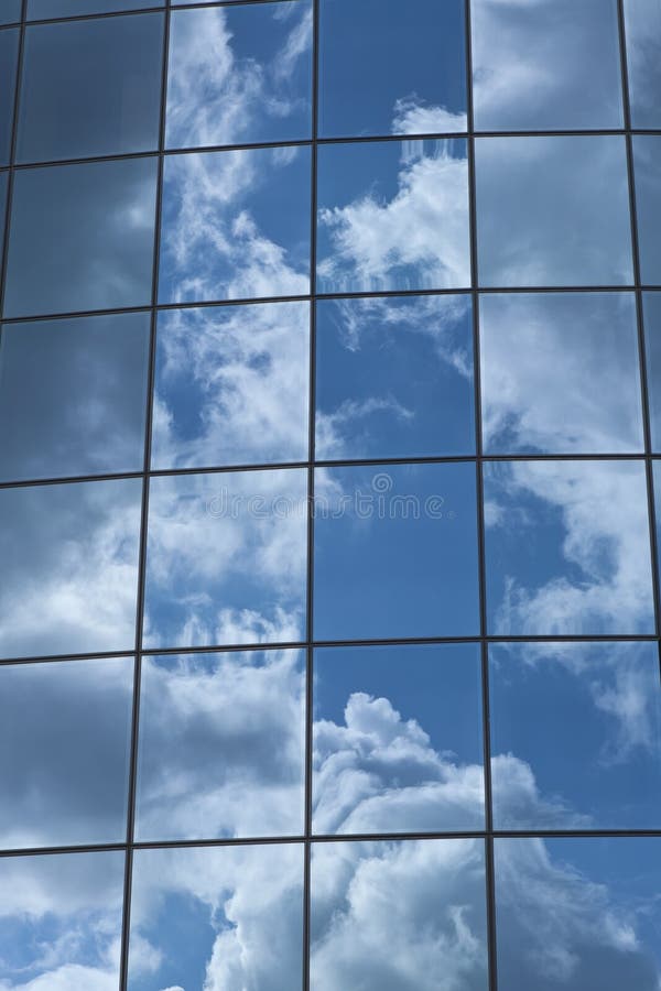 Reflections in Blue Windows Stock Image - Image of clouds, grey: 19789747