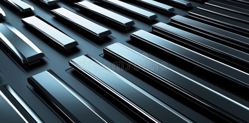 Reflections on a Brushed Metal Surface Reveal Light Patterns in an ...