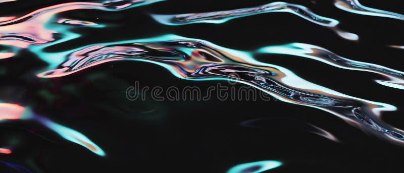 Reflections of Bubbles Shimmering on a Dark Surface with Distorted ...