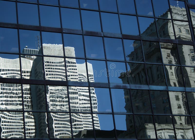 Building Reflections in Colourful Glass Windows Stock Image - Image of ...