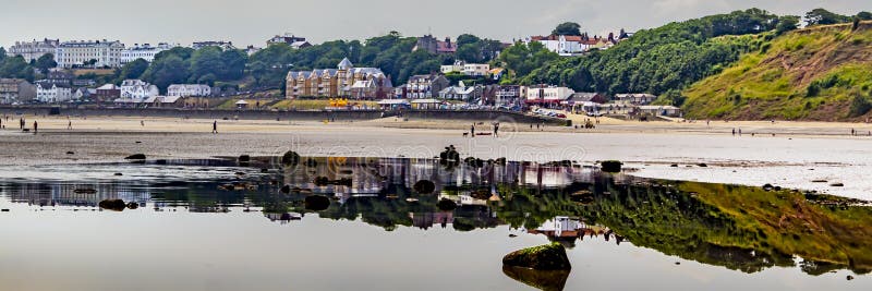 Filey Bay Beach on Yorkshire Coast Near Reighton Gap Stock Image ...