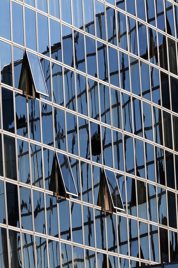 Reflections on Glass Facade Stock Image - Image of city, facade: 58607093