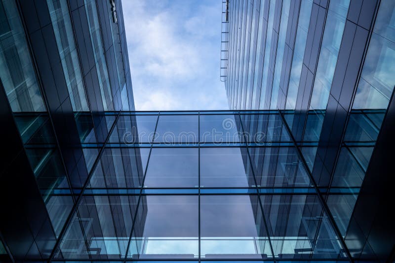 Reflections in Glass Facade of an Office High Rise.. Stock Photo ...