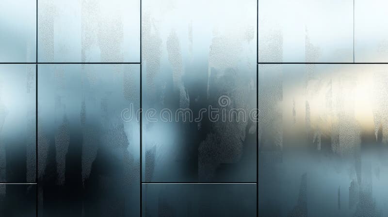 Reflections on Glass Panels Showing Mist and Subtle Light Effects Stock ...