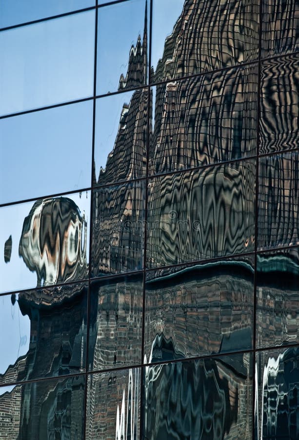 Reflections In A Glass Wall Stock Photo - Image of abstract, facade ...