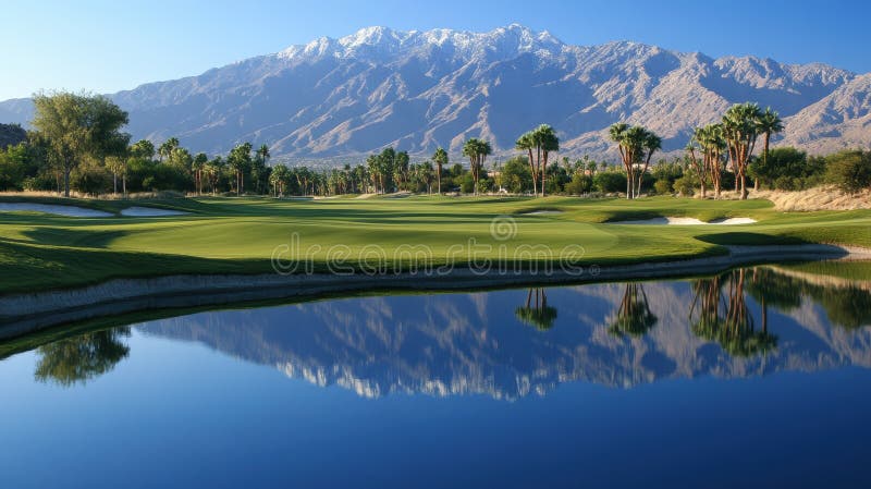 Reflections of a Golf Course Paradise: Mountains, Palms, and Still ...