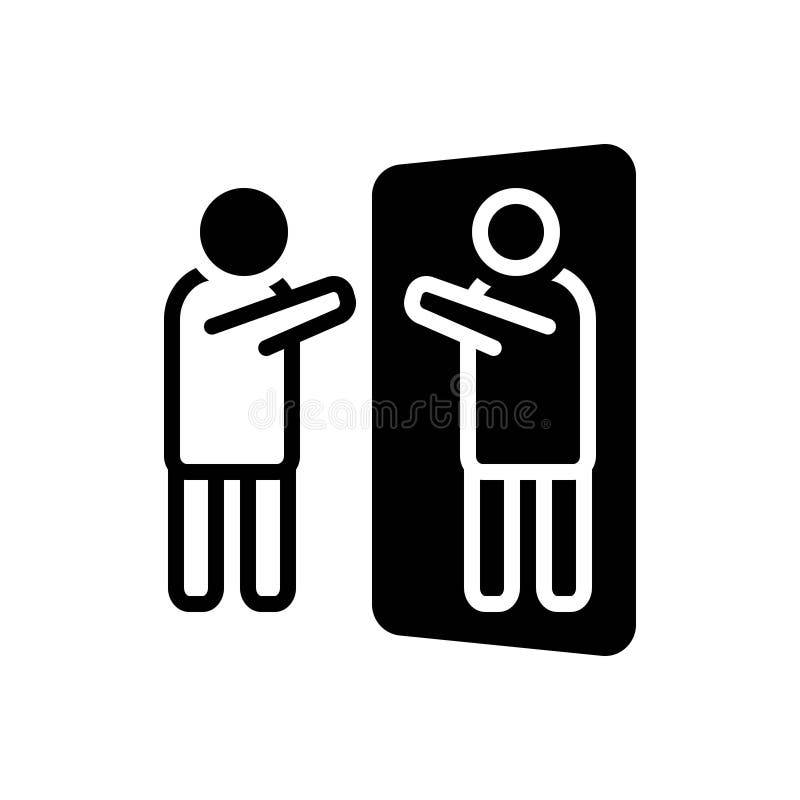 Black Solid Icon for Reflections, Mirror and Reflect Stock Vector ...