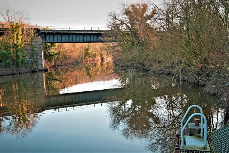 Reflections in January 2020, on Sprotbrough Flash 2, Doncaster. Stock ...