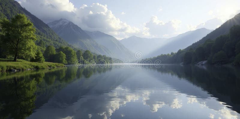 Reflections on the Lake S Surface Create an Illusion of Depth ...