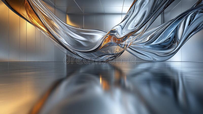 Reflections of Light on a Silver Metallic Surface Modern Interior Abstract Art Unique ...