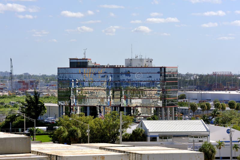 Reflections in a Mirror Clad Building Editorial Photo - Image of crane ...