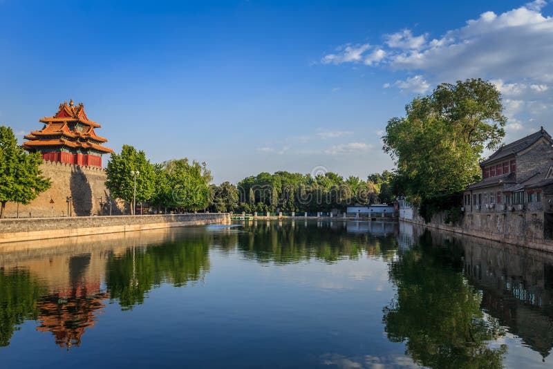 Moat, Forbidden city stock photo. Image of postcard, reflections - 3536118