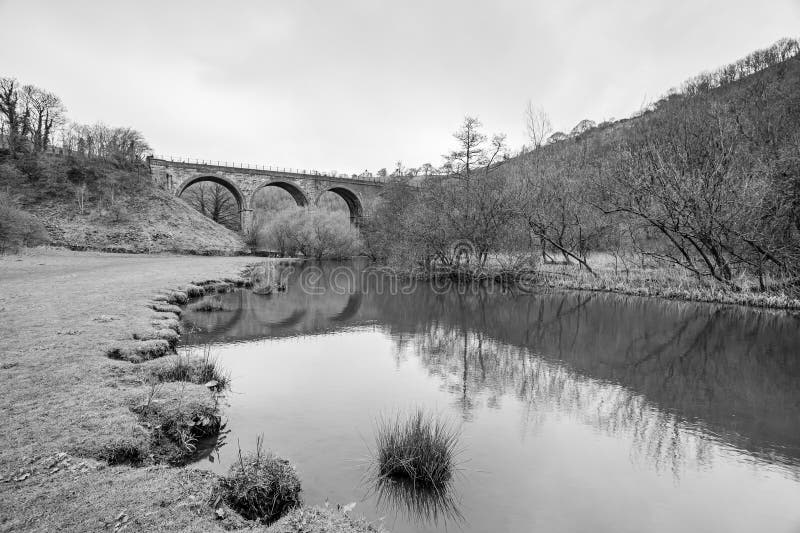 Reflections of Monsal Head Bridge Stock Image - Image of crossing ...