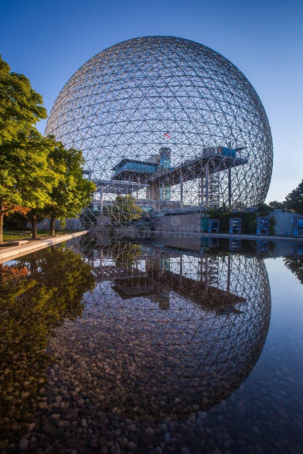 Reflections of the Montreal Biosphere. Editorial Stock Image - Image of ...