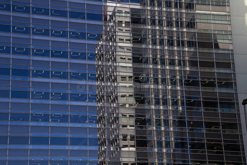 Reflections in an Office Building Window Stock Photo - Image of ...